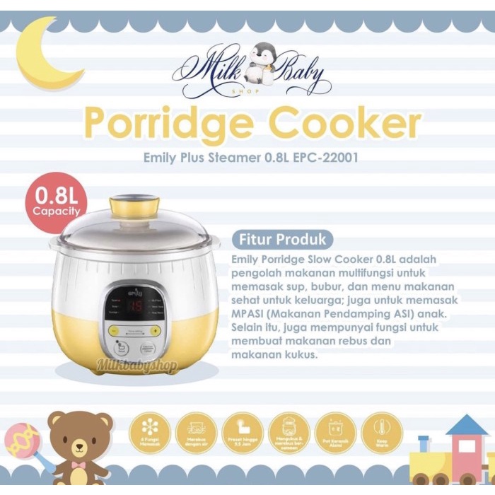 Emily Porridge Cooker 0.8L | Shopee Malaysia