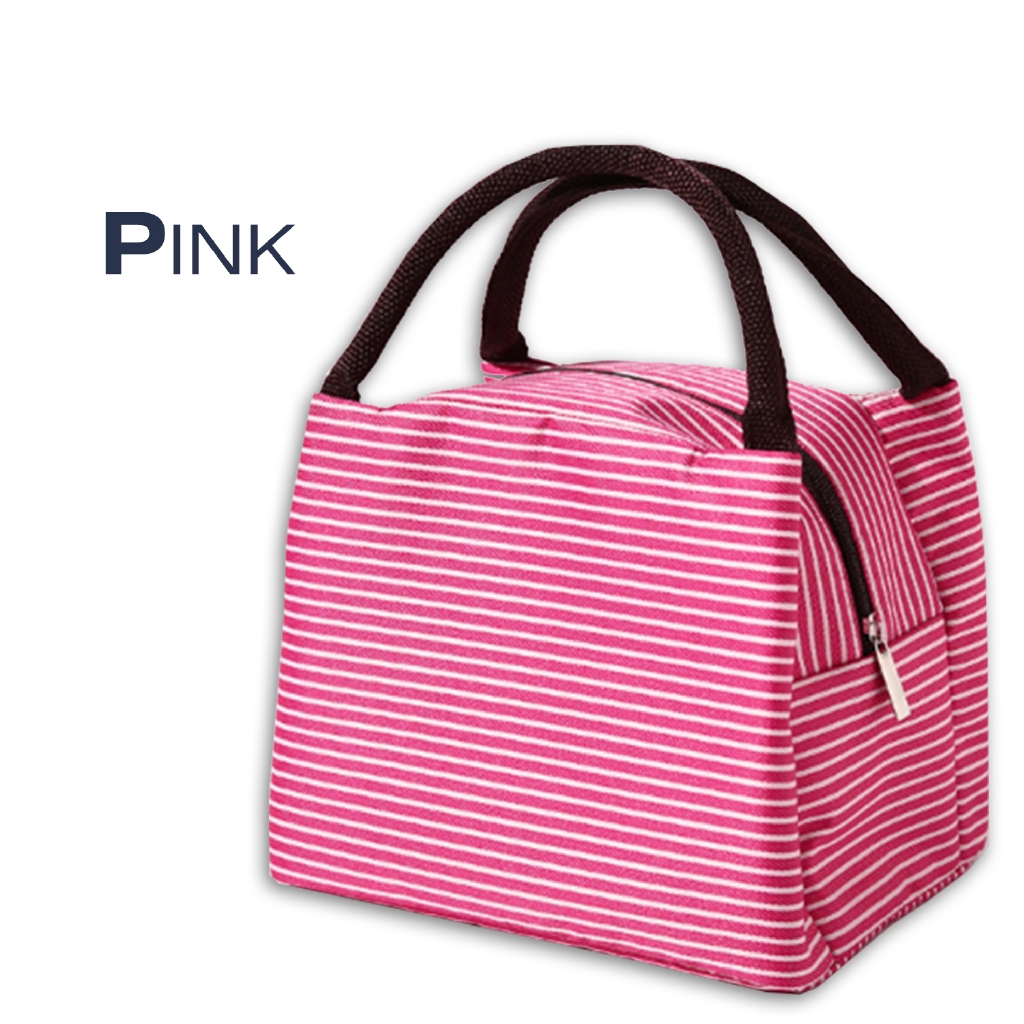 BSU Lunch Bag Mini Portable Stripe Insulated for Picnic Travel Outdoor ...