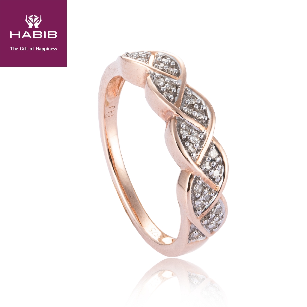 HABIB Diamond Ring in 375/9K Rose Gold 25107 | Shopee Malaysia