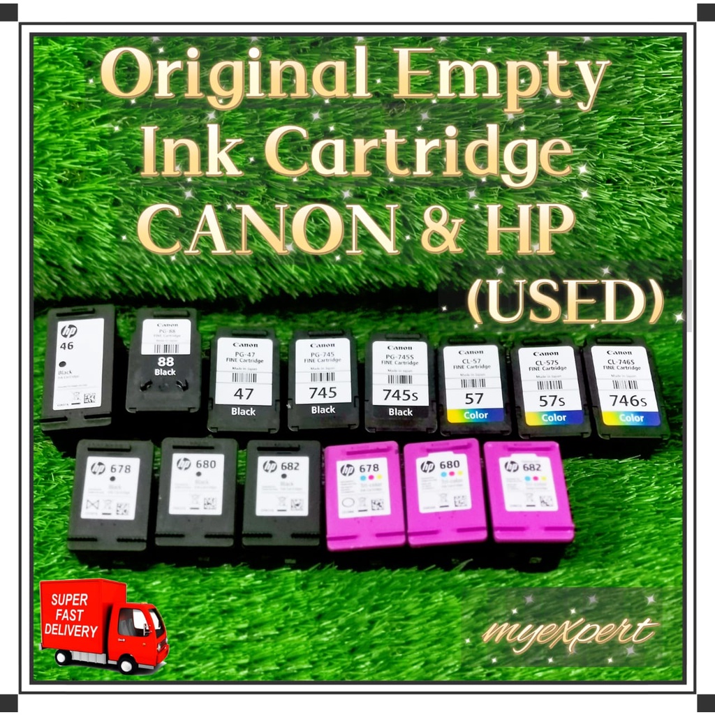 (USED) Original Canon & HP Empty Ink Cartridge Without Box Canon PG-88 ...