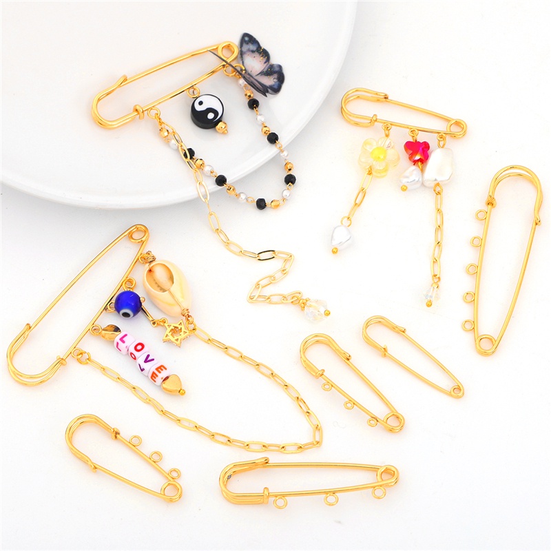 18K Gold Plated Safety Pins Brooch Clasp Findings for Brooch Pin ...