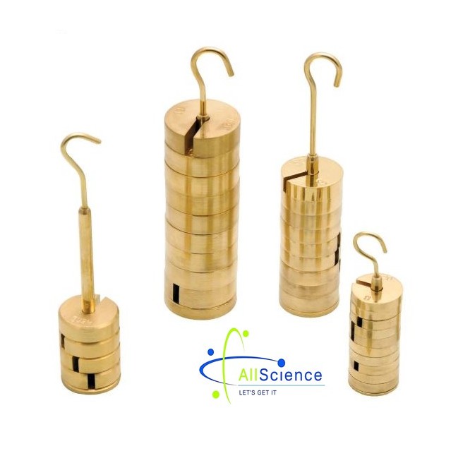 Slotted Weight Set of 9 Masses and 1 Hanger Brass ( 2gm - 100gm ...