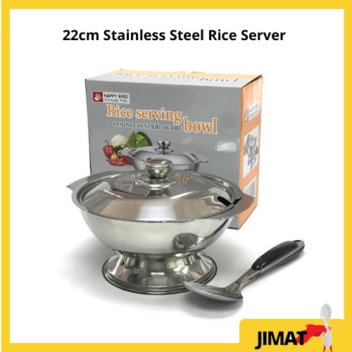 HAPPYBIRD SRS22 22cm Stainless Steel Rice Server | Periuk Nasi | Shopee ...