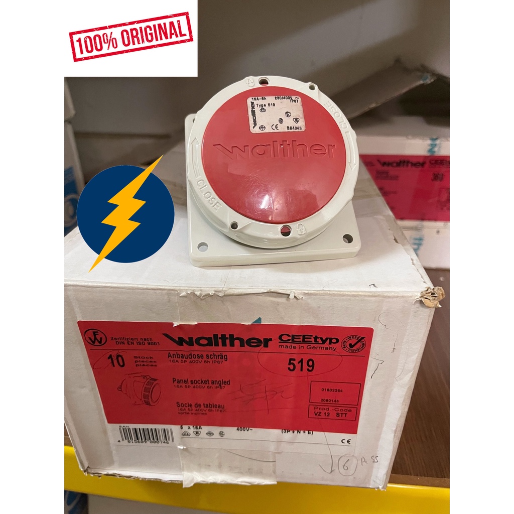 WALTHER 519 PANEL ANGLED SOCKET 16A / 20A 3P+N+E IP67 | Shopee Malaysia