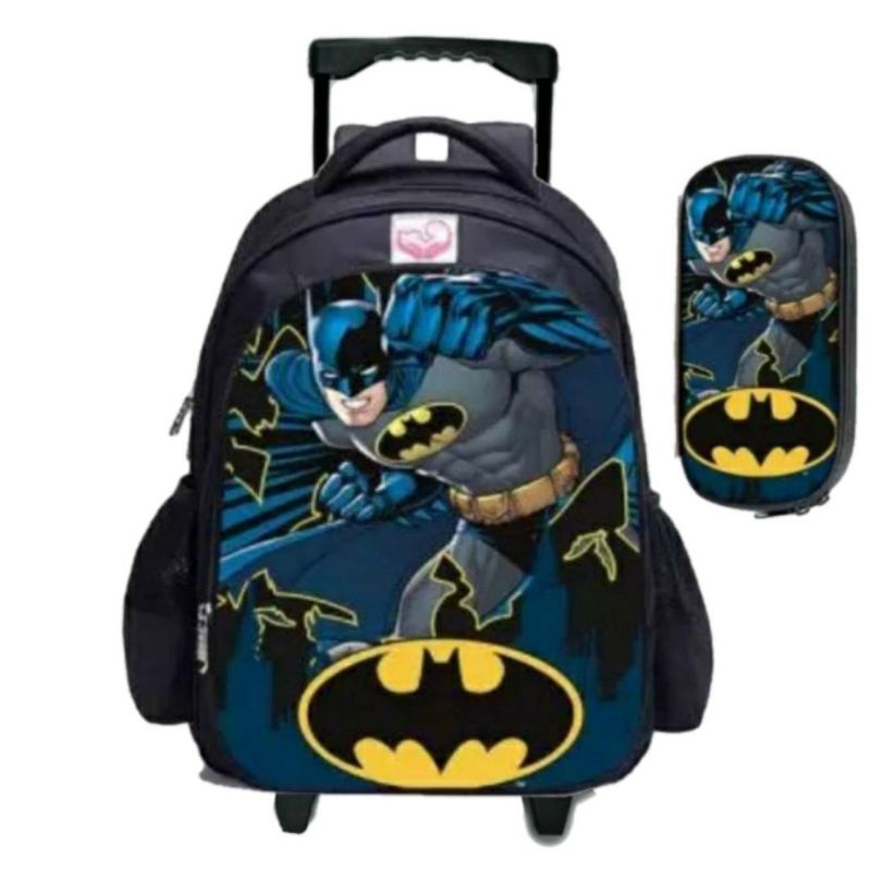 Trolley Bag Push Backpack Boys SUPERHERO Character - Kids Trolley Bag ...