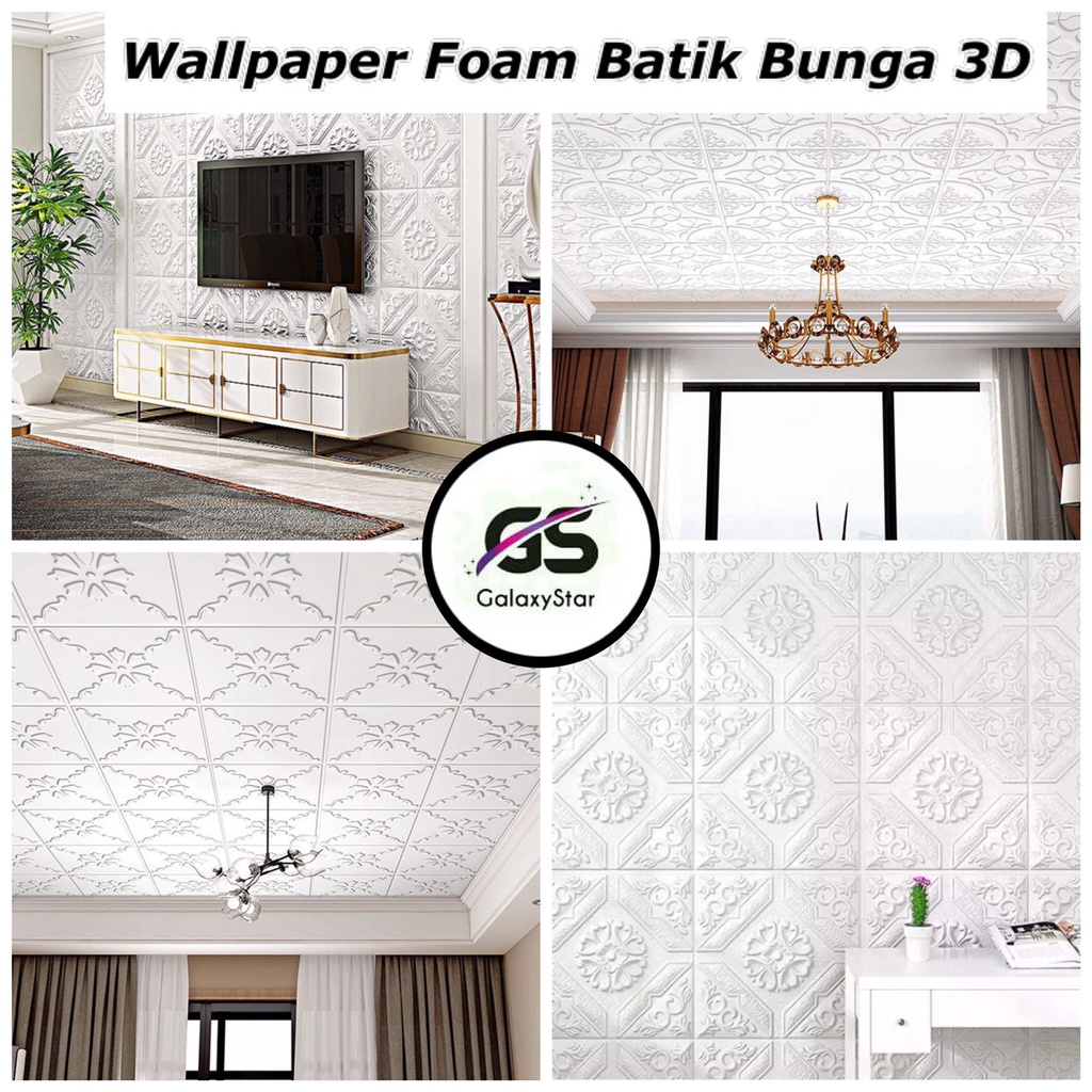 Ok Wallpaper Sticker Foam Batik 3D Brick 70cm x 70cm Wall Paper 3D ...
