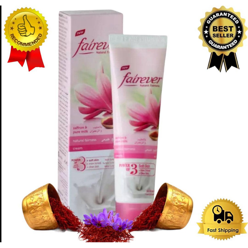 NEW FAIREVER NATURAL FAIRNESS CREAM ( SAFFRON & PURE MILK ) | Shopee ...