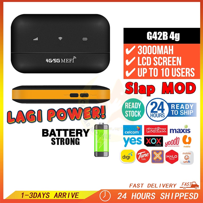 Portable Wifi Router 4G/5G LTE Pocket Wifi Mifi LCD Siap Mod Modem ...