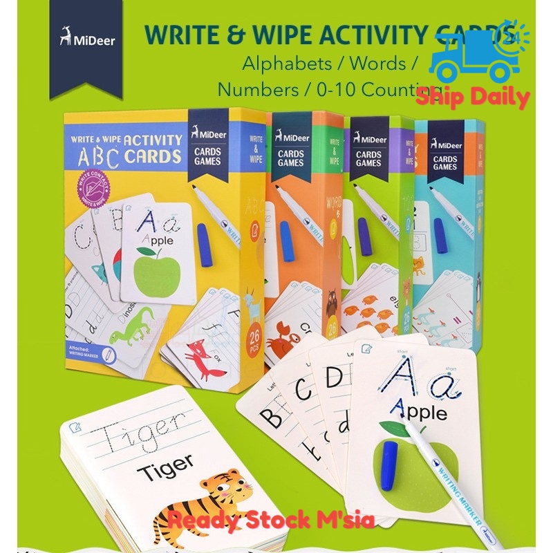 ORIGNAL Mideer Write and Wipe Activity Cards Early Learning Montessori ...