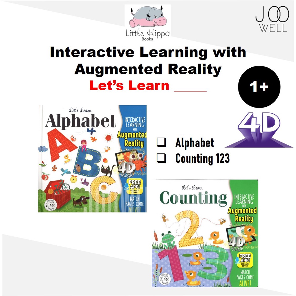 Little Hippo Let's Learn Alphabet / Counting 123 (A Come-To-Life Book) Augmented Reality Magic ...