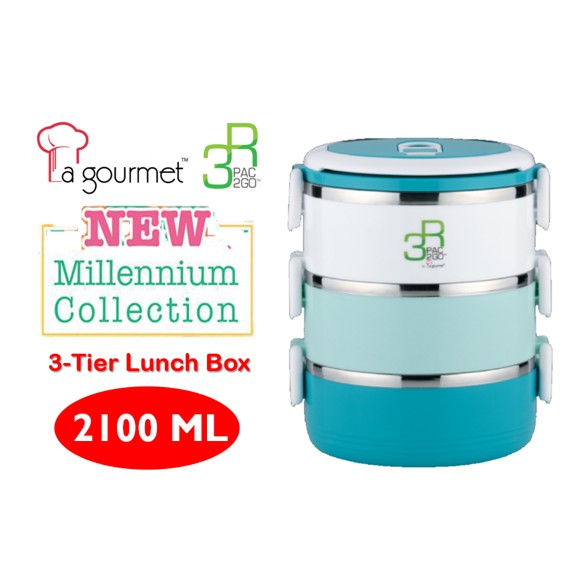 La Gourmet New Millennium 3R Pack To Go 3 Tier Stainless Steel Lunch ...