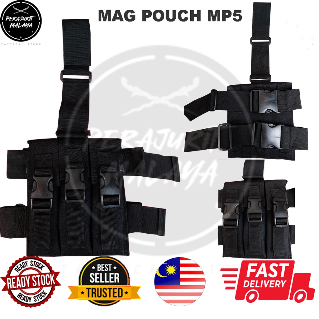 Tactical Triple mag Drop Leg Magazine Thigh Pouch Mag Holder Carrier ...