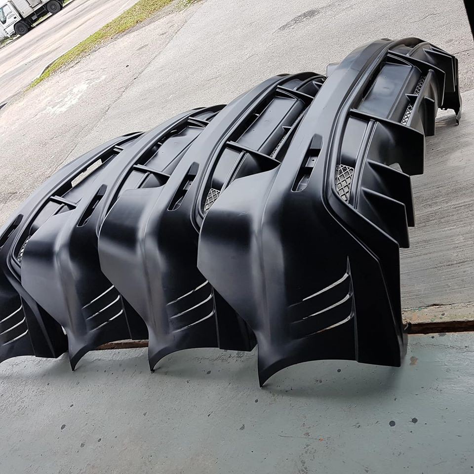 1 mitsubishi lancer gt proton inspira rear bumper belakang varis pp ...