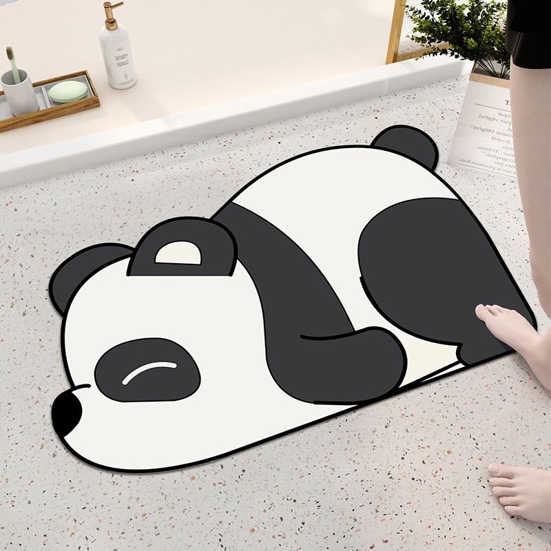 Quick Drying Non Slip Floor Mat Cute Cat Dog Panda Super Absorbent ...