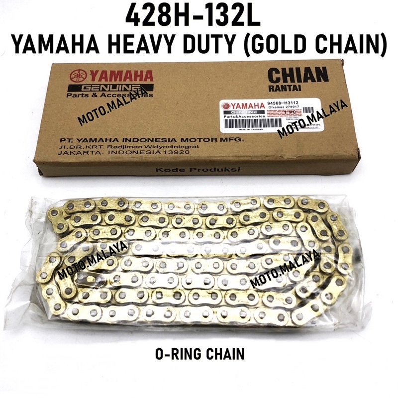 Yamaha Heavy Duty O-Ring Gold Chain 428H-132L & Chain Gold 428H -132L ...
