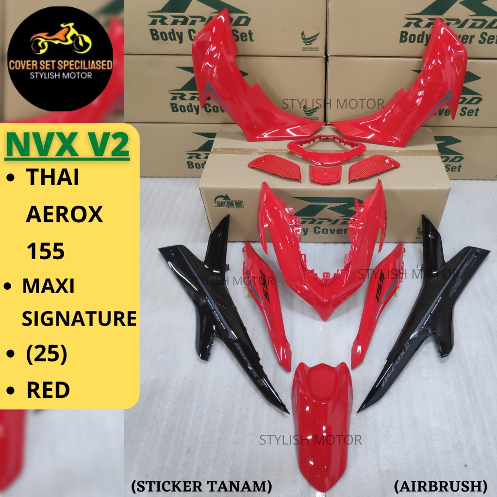 (STICKER TANAM/AIRBRUSH) RAPIDO COVER SET YAMAHA NVX V2 THAILAND AEROX ...