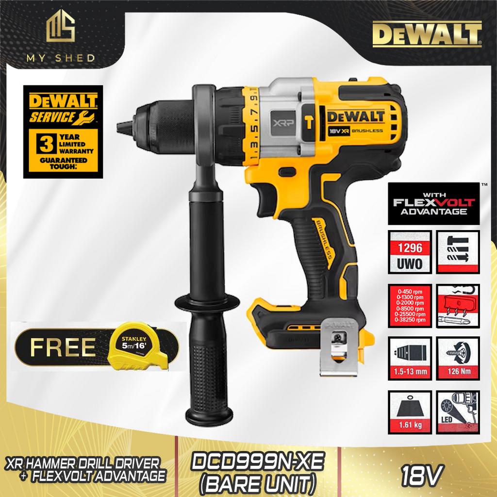 Dewalt DCD999N-XE 18V XR XRP Hammer Drill Driver With FLEXVOLT ADVANTAGE – Bare Unit | Shopee ...