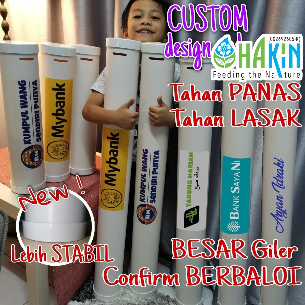 🔥Tabung Duit Besar Panjang ±1meter Money Saving Box uPVC Piggy Bank ...
