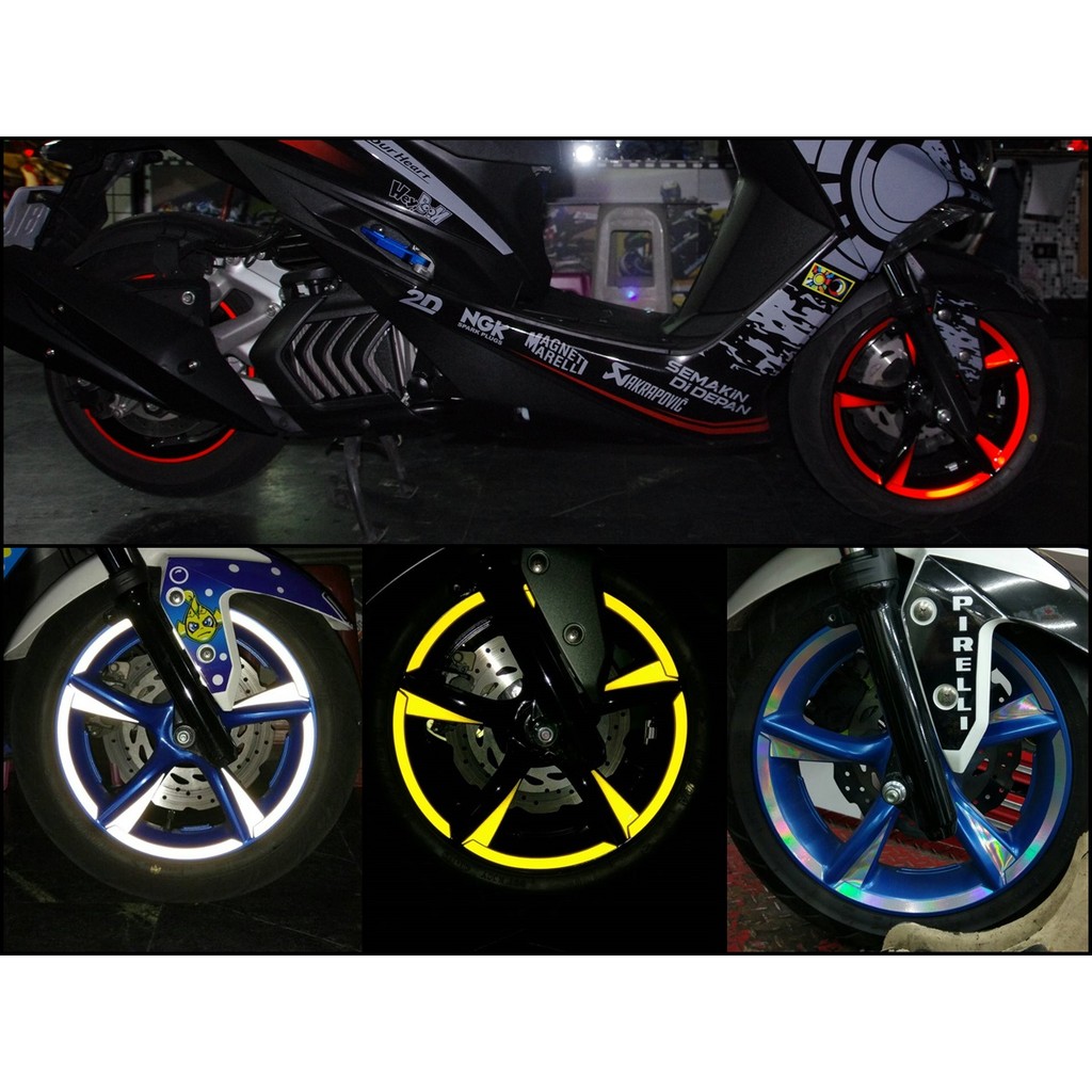 YAMAHA FORCE/SMAX 155 Reflective Rim Sticker Wheel Frame [Gangster ...
