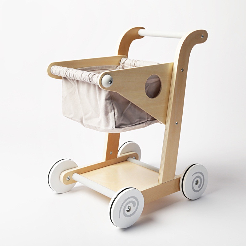 Children Baby Walker Play Wooden Shopping Trolley Toys Set Shop Cart ...