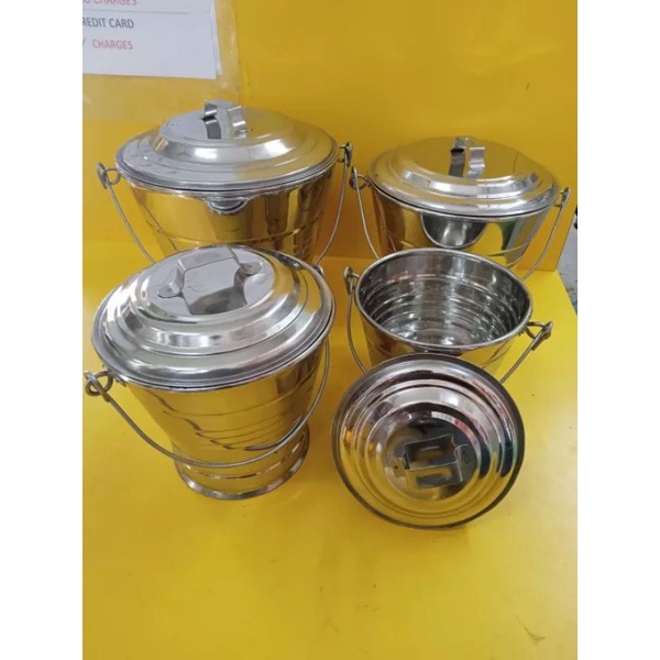 STAINLESS STEEL BUCKET SET | FOOD CARRIER 4 pcs set | Shopee Malaysia