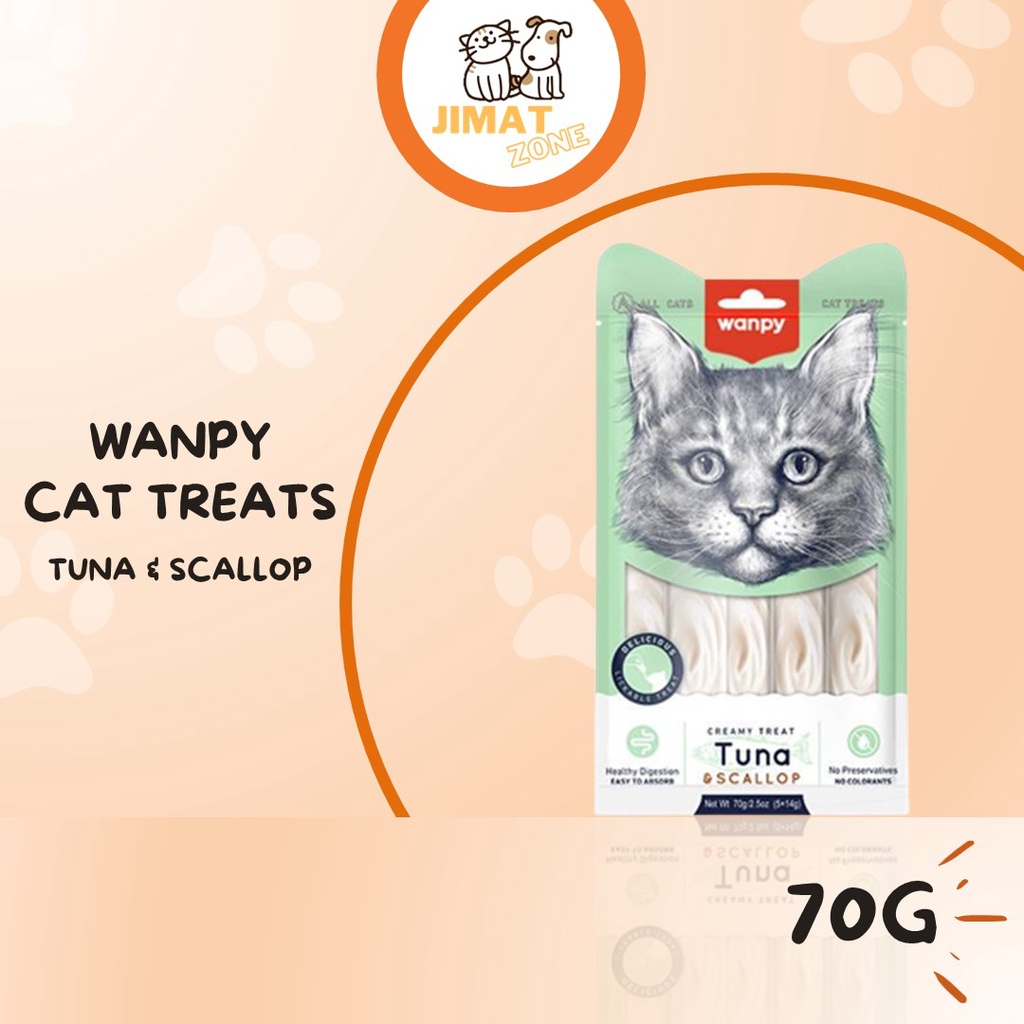 Wanpy Creamy Cat Treats 70G - Chicken , Tuna , Scallop , Crab , Cat ...