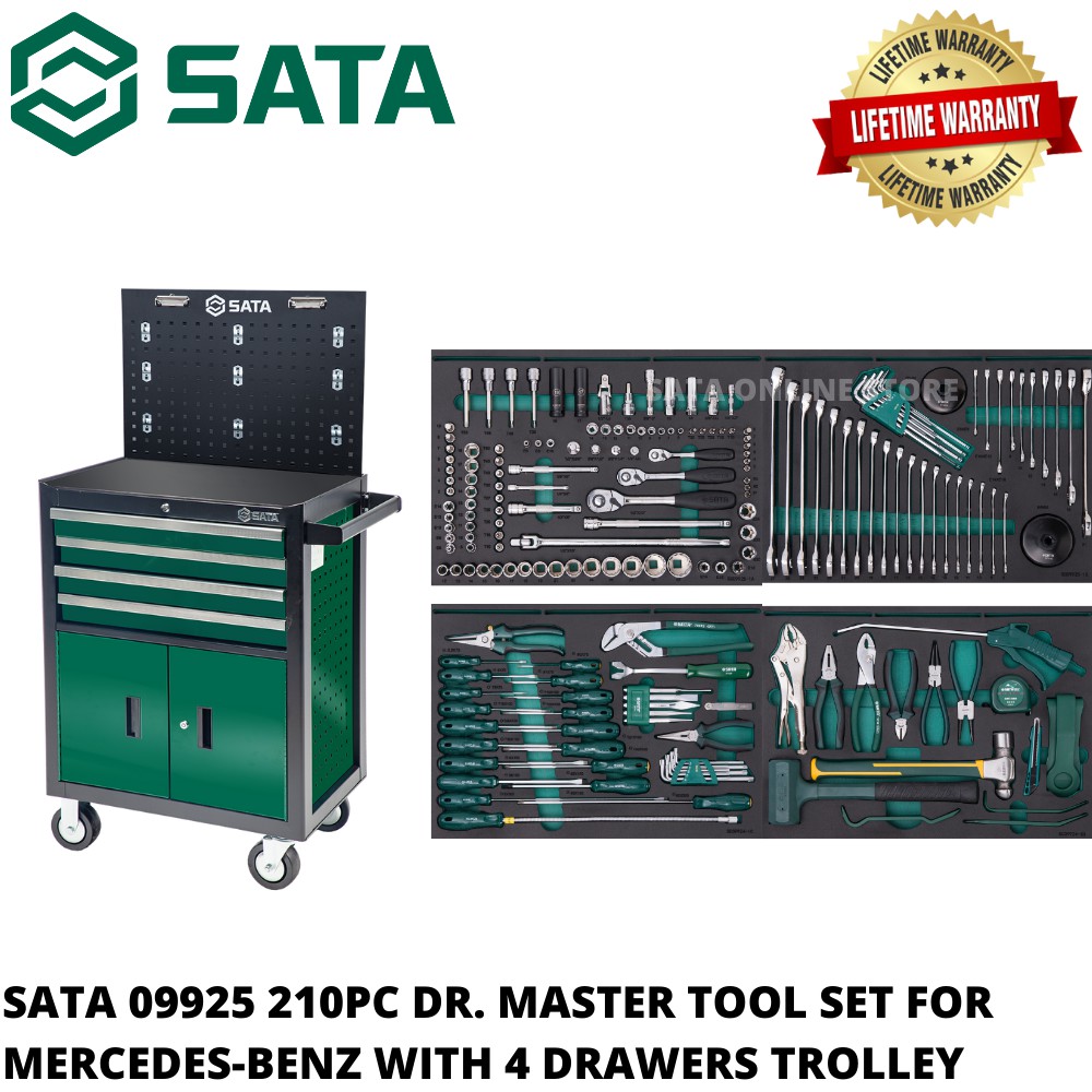 (D5) SATA 09925 210PCS DR MASTER TOOL SET FOR MERCEDES-BENZ WITH 4 ...