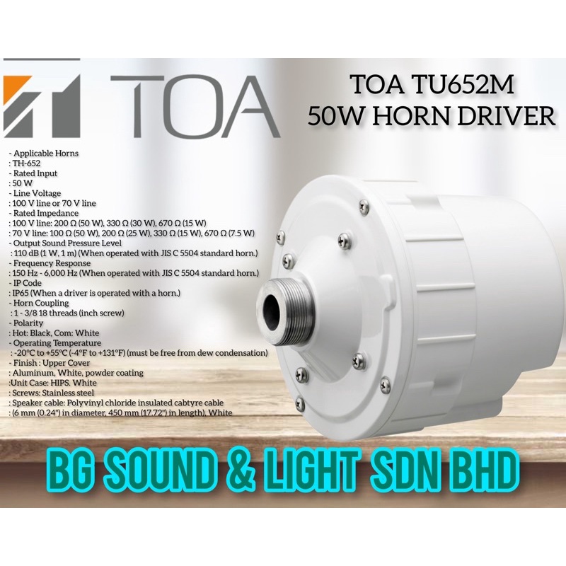TOA TU652M (TU-652M AS) 50W HORN DRIVER UNIT WITH MATCHING TRANSFORMER | Shopee Malaysia