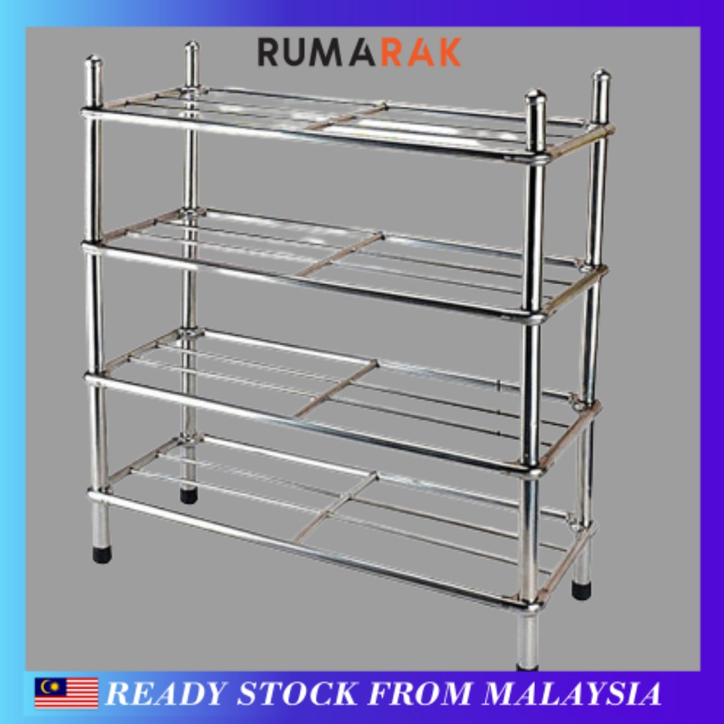Ready Stock Rak Kasut Besi Multipurpose Stainless Steel Shoe Rack 4 ...