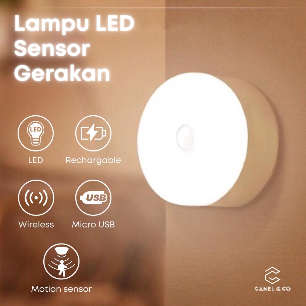 6 LED Rechargeable Sensor Night Light Wireless Body Induction Lamp ...