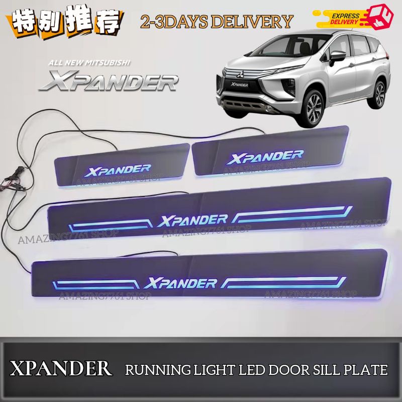 AMAZING MITSUBISHI XPANDER RUNNING LIGHT BLUE LED DOOR SILL PLATE DOOR ...