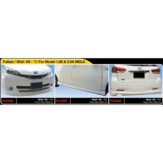 Toyota wish 2009 2010 2011 S / A spec modellista modelista bodykit body ...