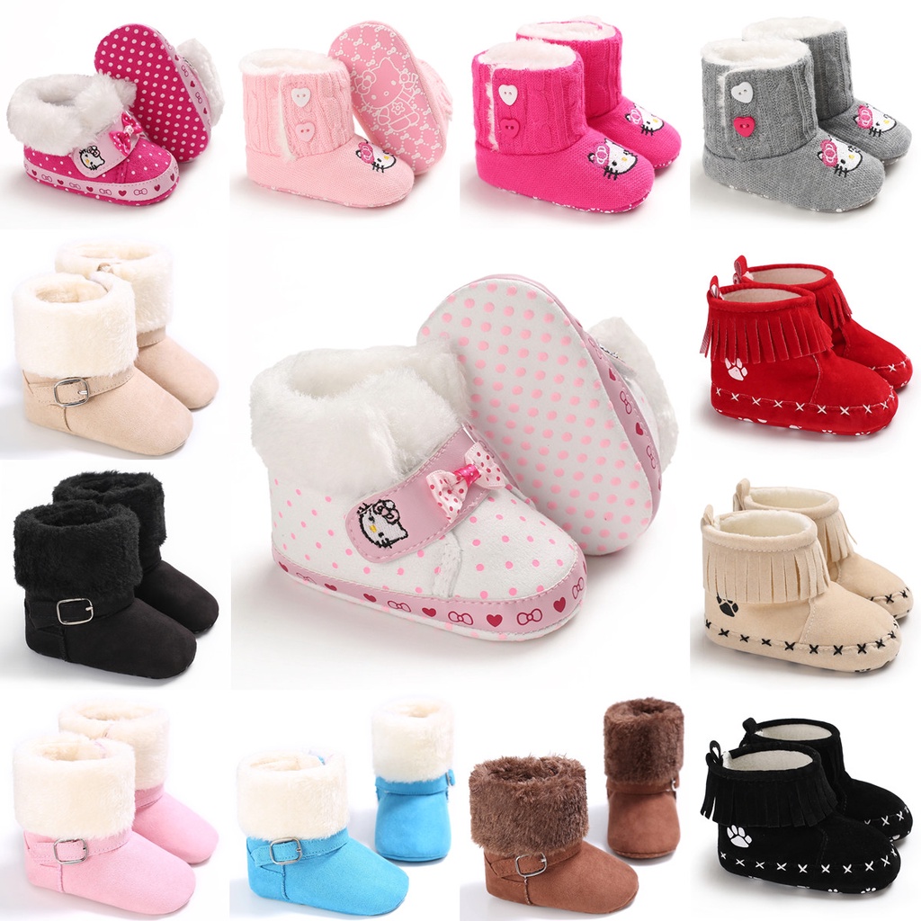 New Snow Baby Booties Shoes Baby Girl Shoes Crib Shoes Winter Warm ...