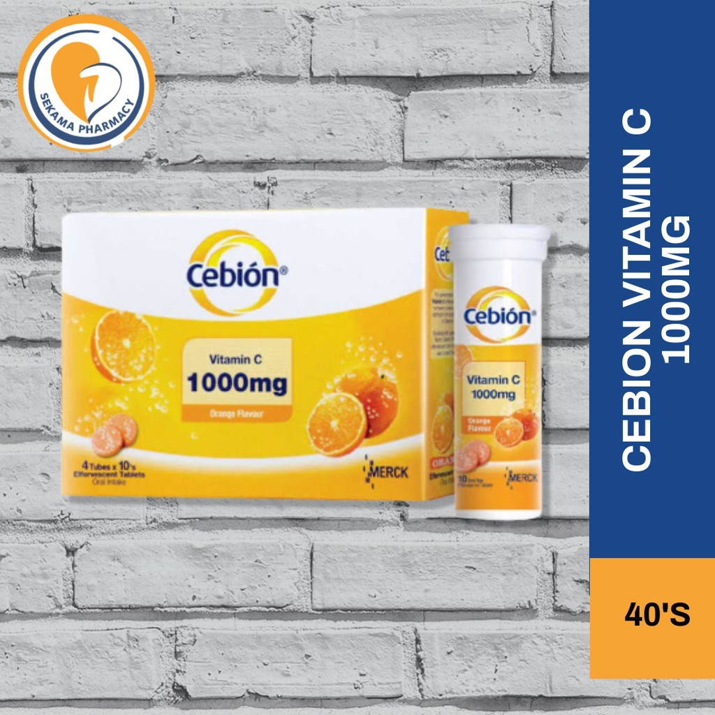 CEBION VIT.C EFFERVESCENT ORANGE 1000MG 40'S [EXP: 11/2025] | Shopee ...