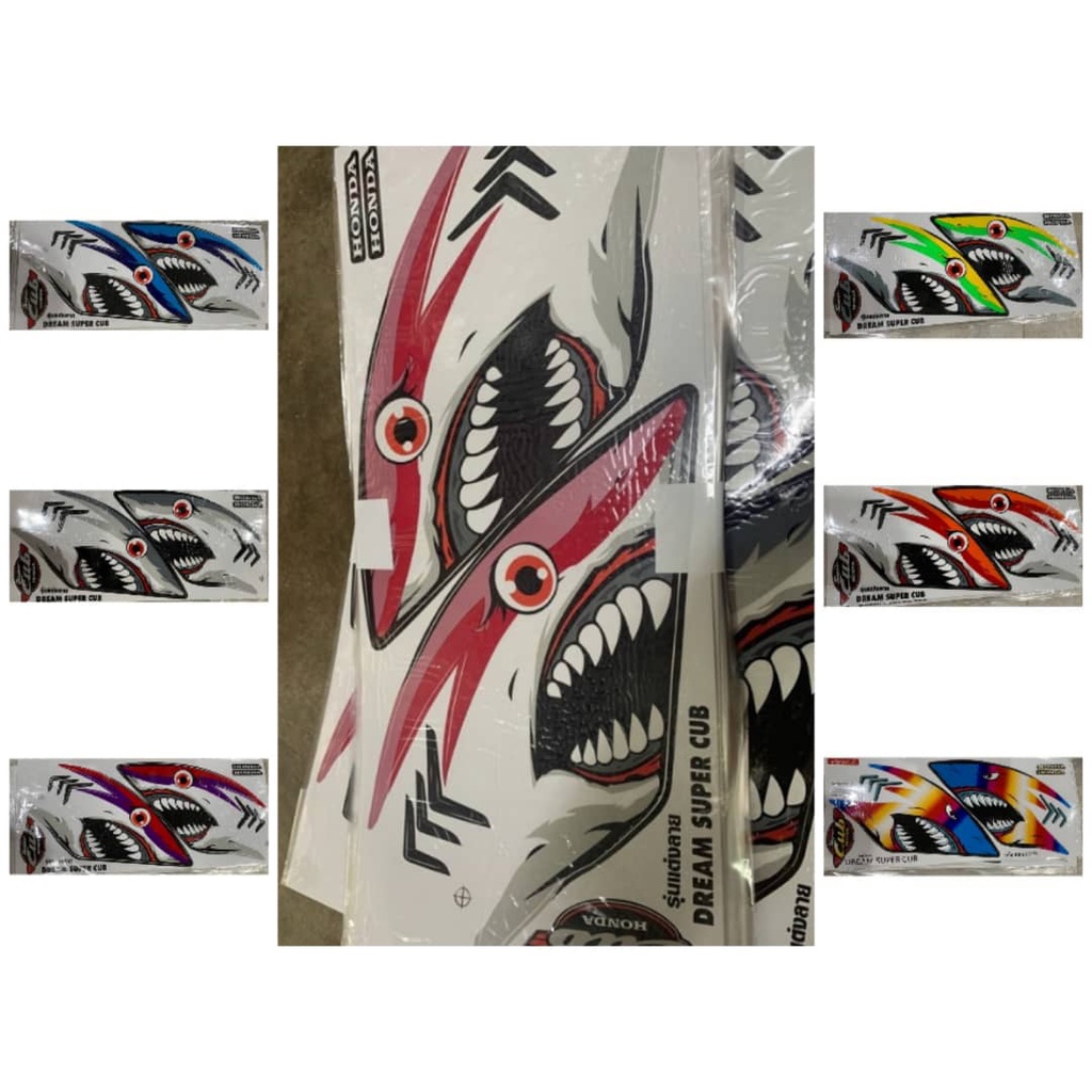 EX5 DREAM FI/SUPERCUB BODY STICKER/STRIPE SHARK CUSTOM THAILAND ...
