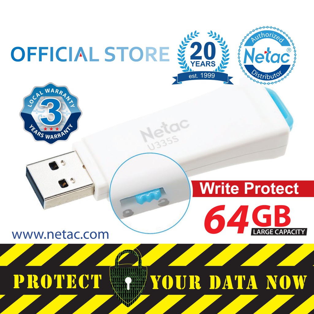 Netac Genuine U335S 64GB USB3.0 Write Protect Flash Drive / Pendrive | Shopee Malaysia