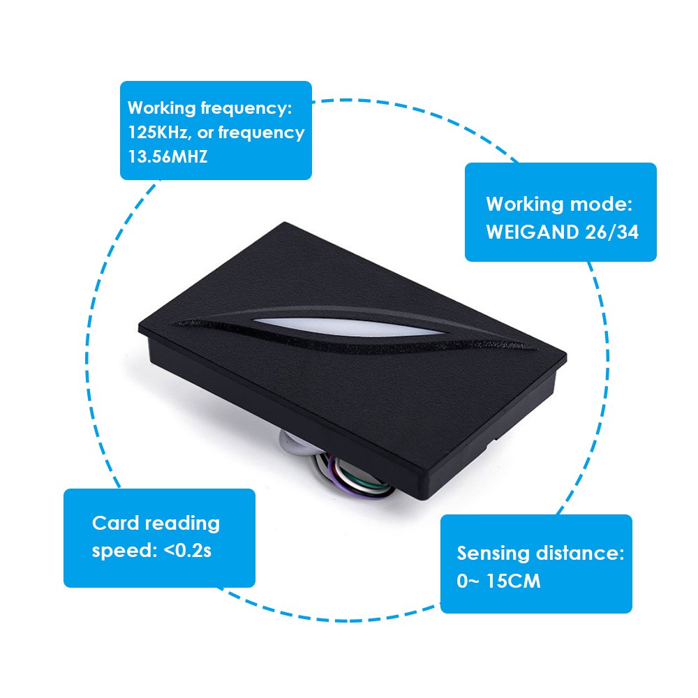 Waterproof Access Control Card Reader Wiegand 26 34 125Khz RFID 13.56mhz IC Card Reader Door ...