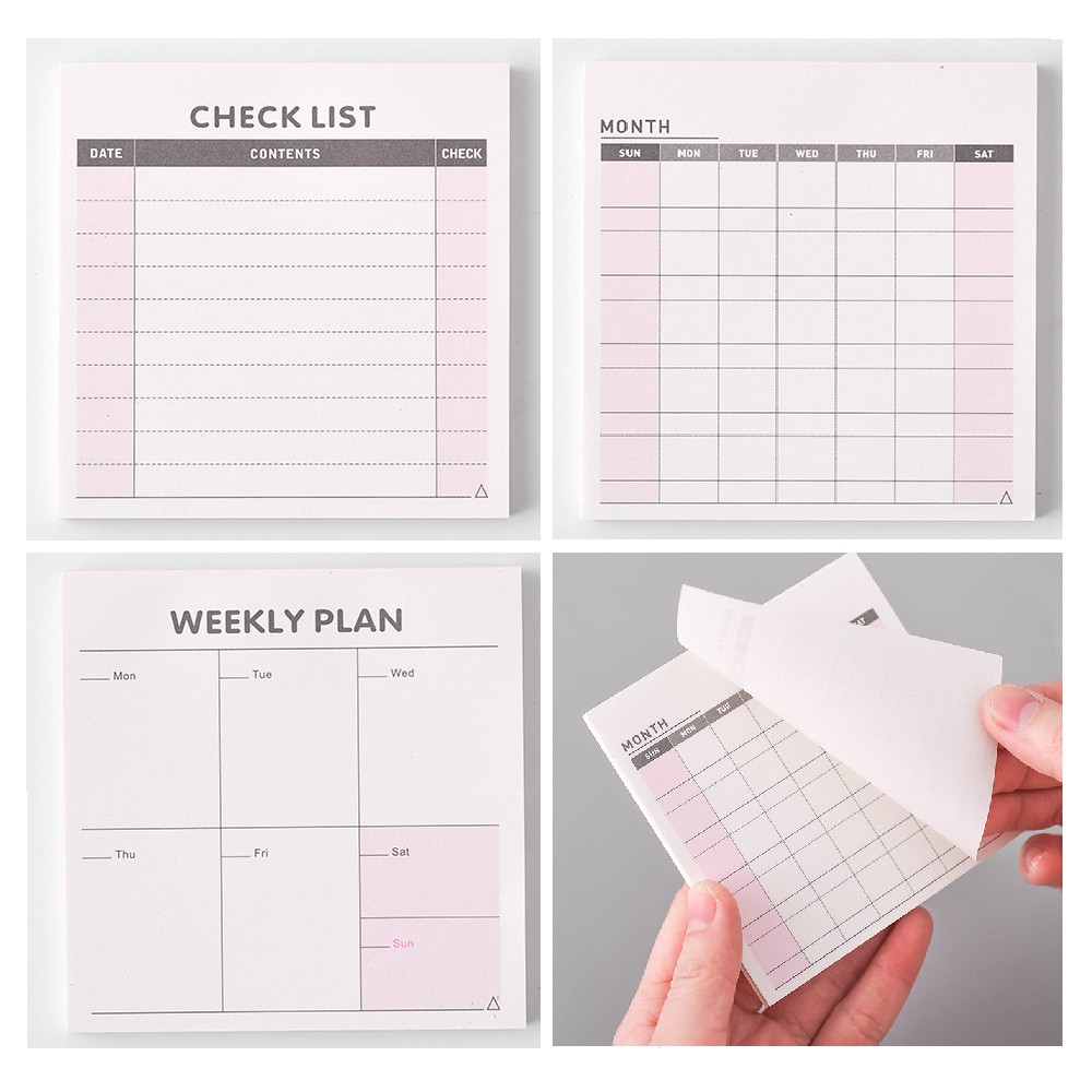 YUME 60 SHEETS MINI Memo Pad Checklist To Do List Weekly Schedule ...
