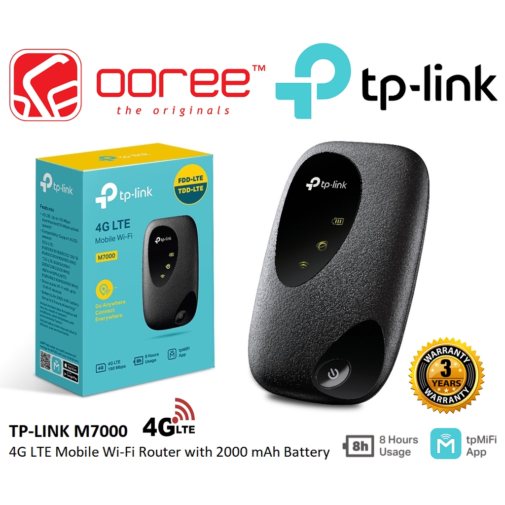 TP-LINK M7000 4G LTE MOBILE WI-FI & 4G ROUTER WITH 2000MAH BATTERY AND ...