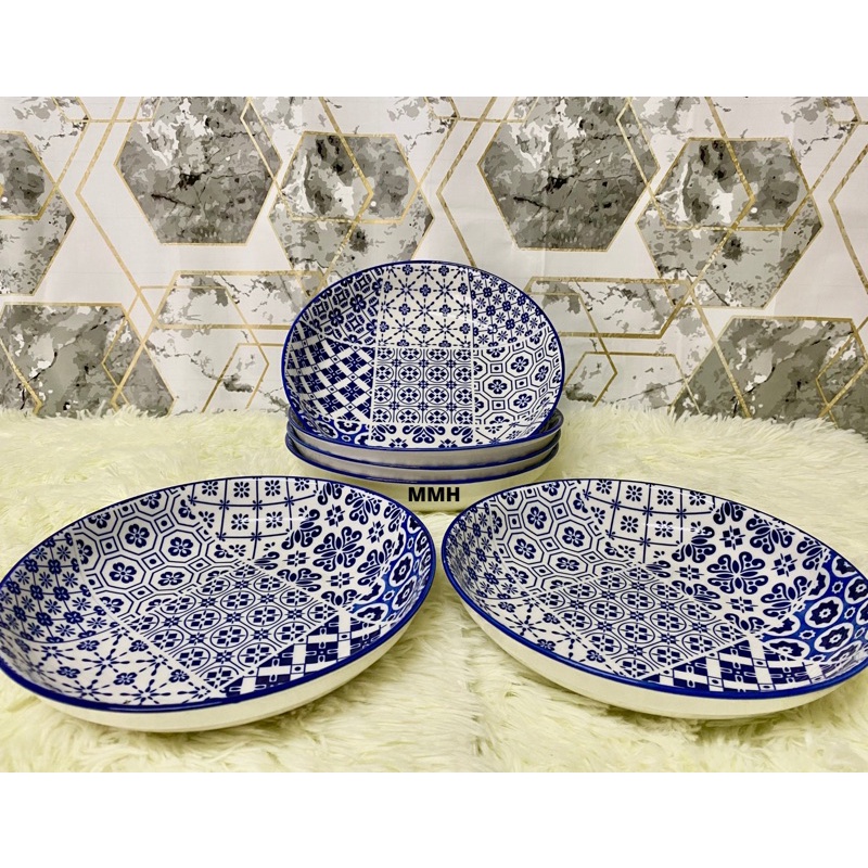 Loose Set 1pcs VINTAGE BLUE Set Pinggan Mangkuk Giacomo / Set Plate ...