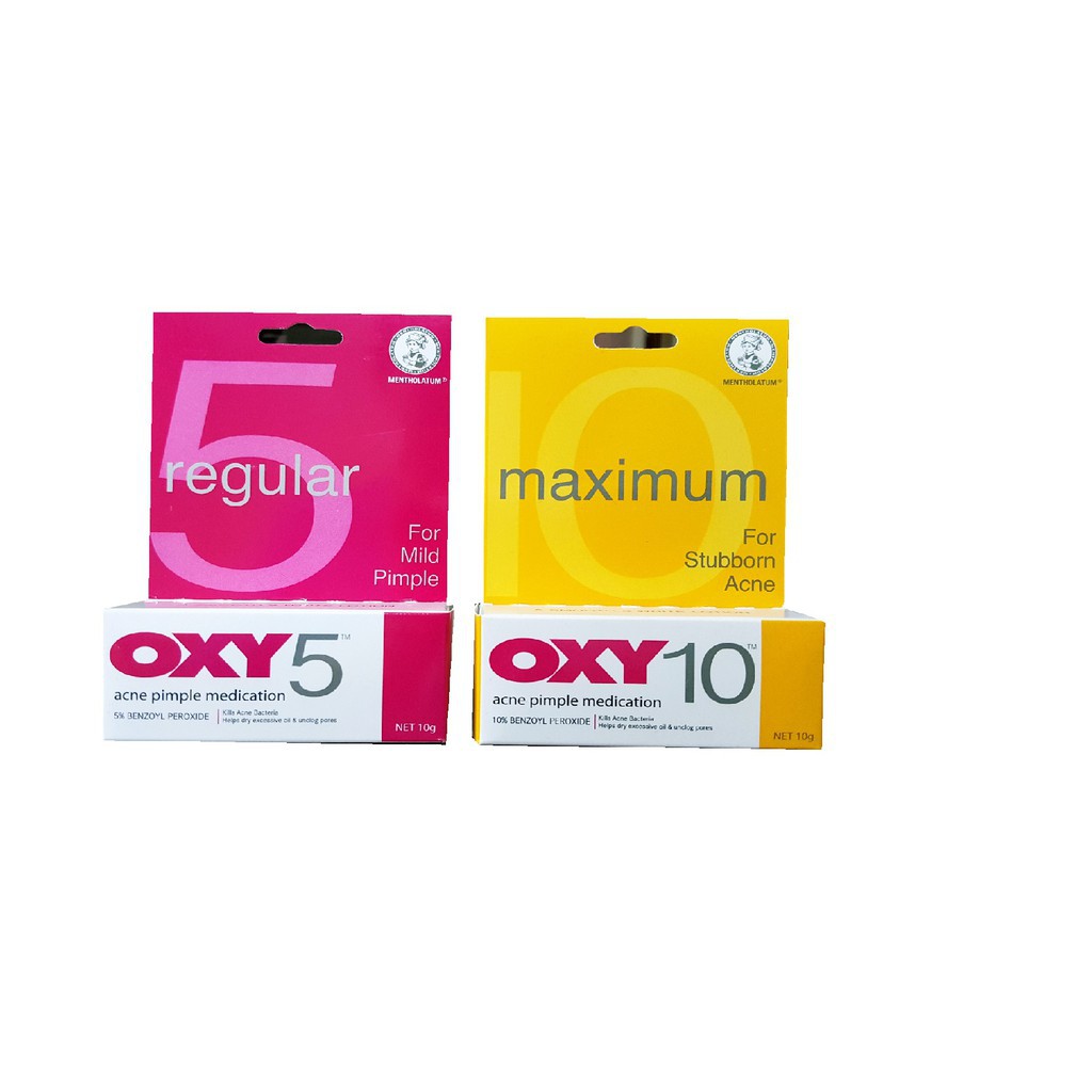 OXY 5 REGULAR/OXY 10 MAXIMUM ACNE PIMPLE MEDICATION 10G/25G (ready ...