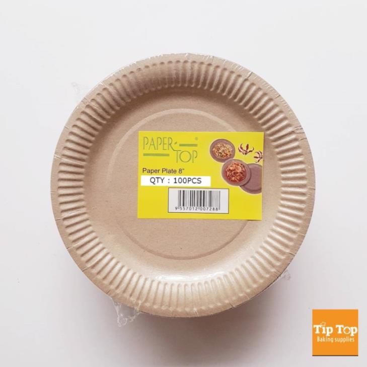 PAPER PLATE BROWN 8" 100PCS± | Shopee Malaysia