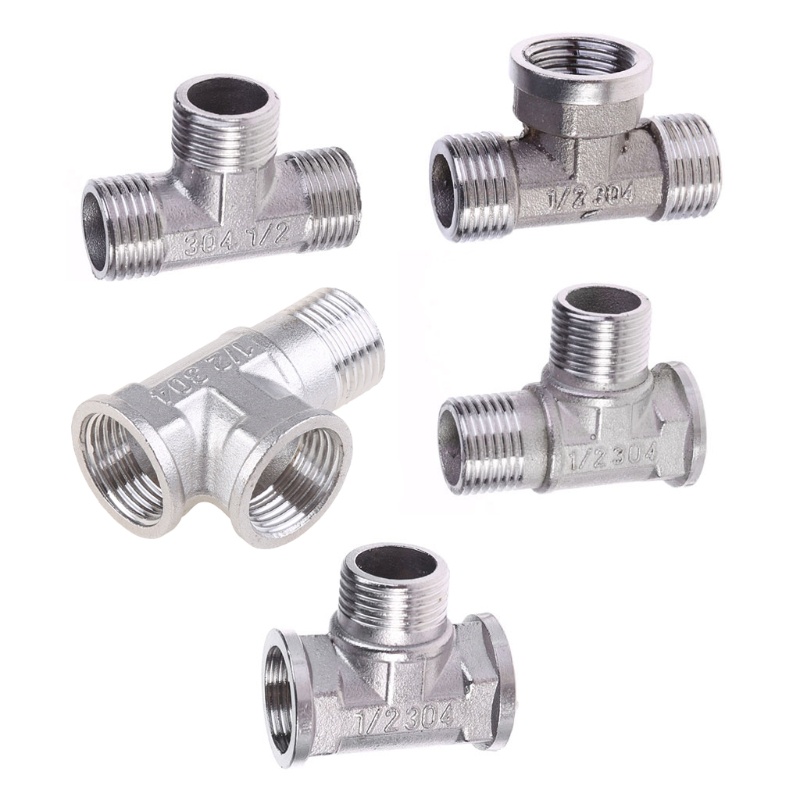 PCF* G1/2" Tee 3 Way Plumping Pipe Fittings Stainless Steel T type ...