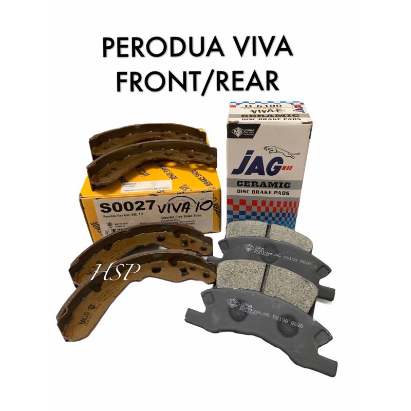 PERODUA VIVA FRONT REAR BRAKE PAD/SHOE SET | Shopee Malaysia