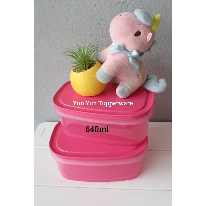 (SALES) Tupperware Stack to Go (1PC / 2PCS) 640ml - Pink | Shopee Malaysia