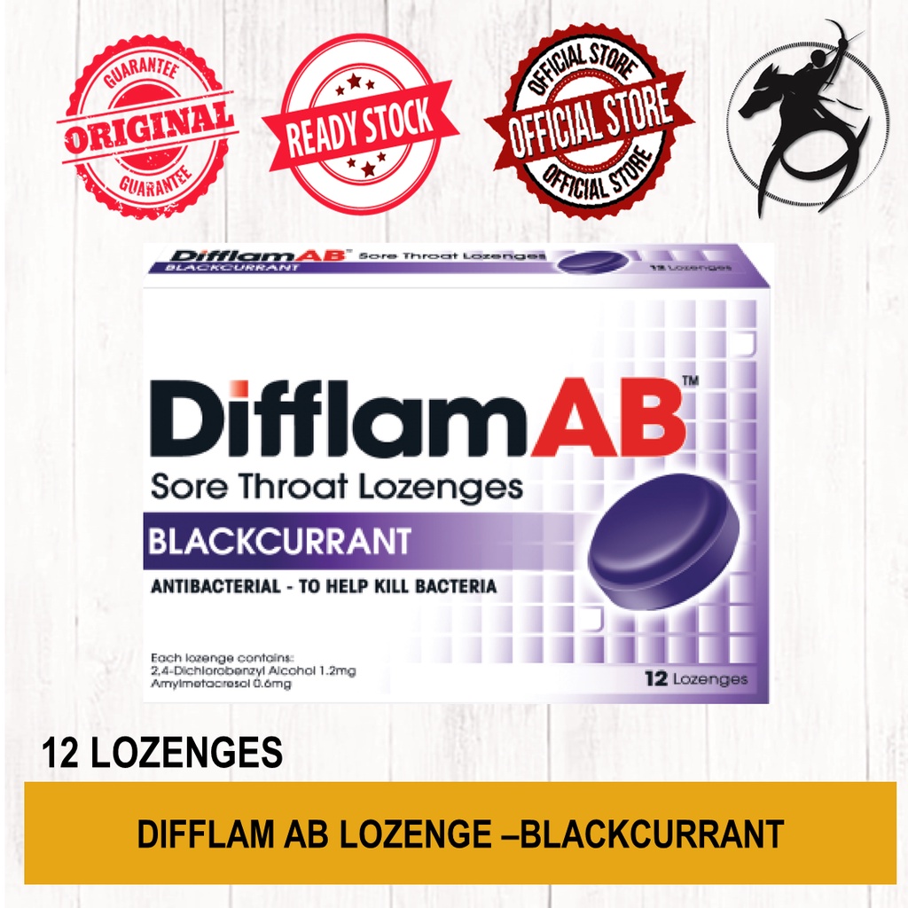 DIFFLAM ANTIBACTERIAL LOZENGES BLACKCURRANT (SAKIT TEKAK) | Shopee Malaysia