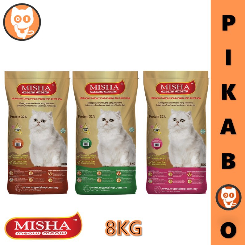 Misha Cat Dry Food 8KG - Cat Food /Makanan Kucing (Chicken & Tuna ...