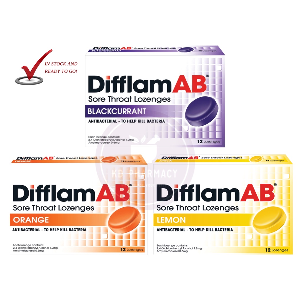 Difflam AB Sore Throat Lozenges 12's / Lozeng sakit tekak | Shopee Malaysia