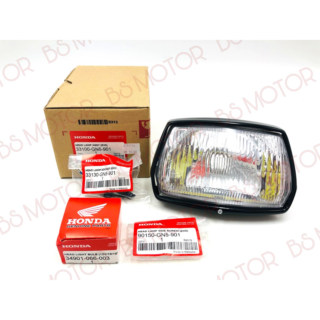 HONDA EX5 HEAD LAMP COMPLETE SET ( LAMPU BESAR + MENTOL + SOCKET LAMPU ...