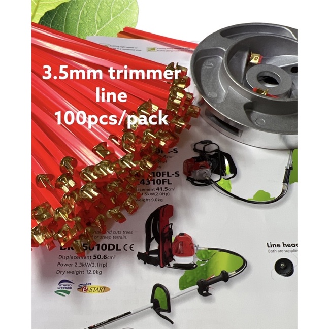 Trimmer line 3.5mm triangle (100pcs/pack)/铆钉打草绳/Tali potong rumput ...